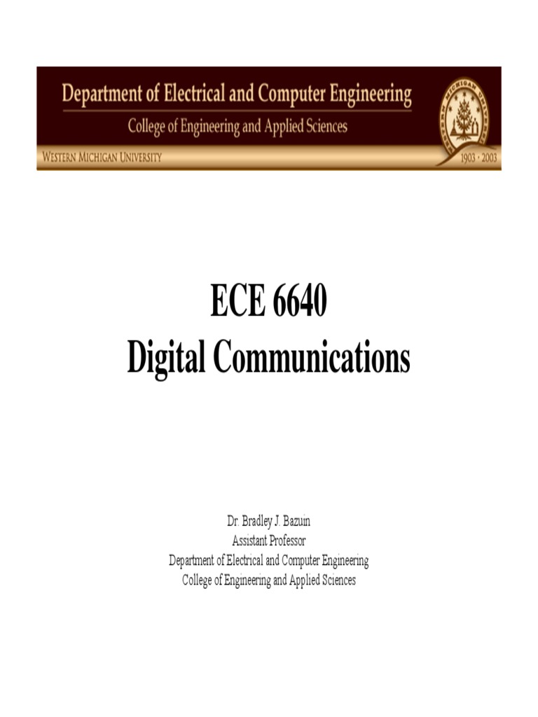 ECE 6640 Digital Communications | PDF | Bandwidth (Signal Processing ...