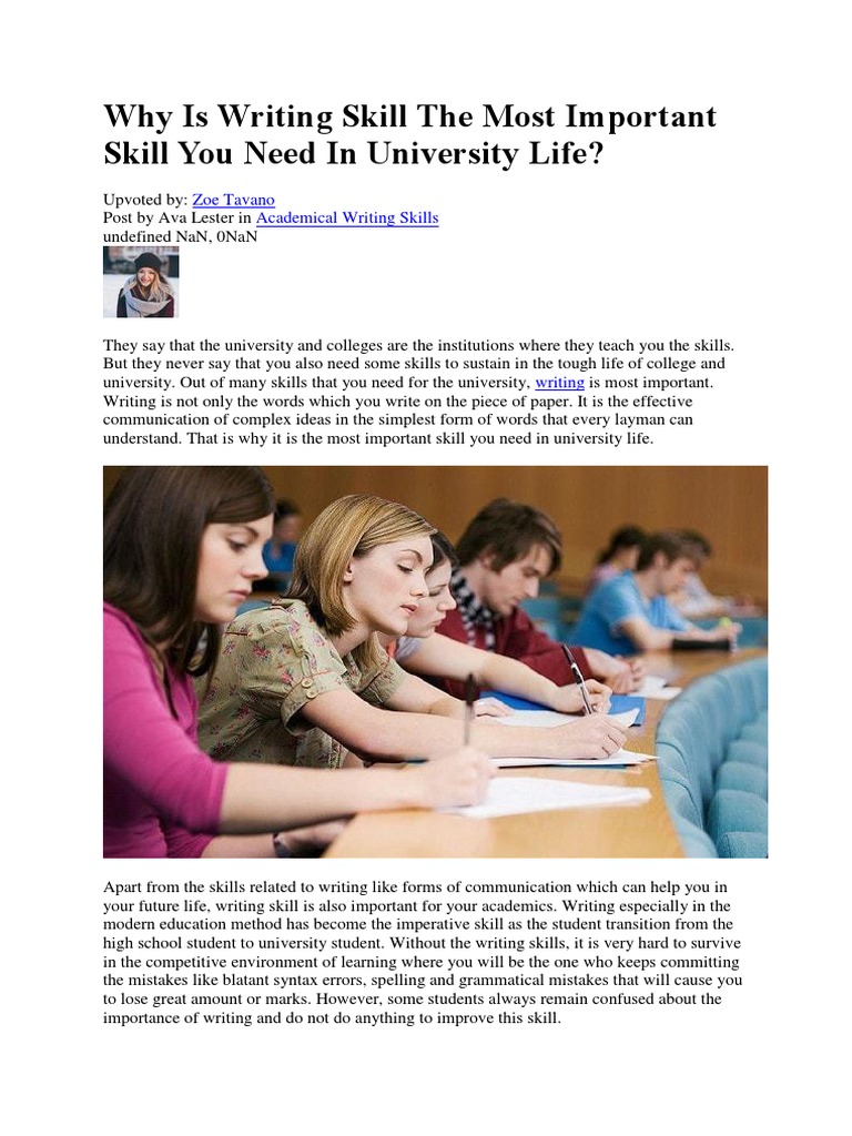 Why Is Writing Skill The Most Important Skill You Need in University ...