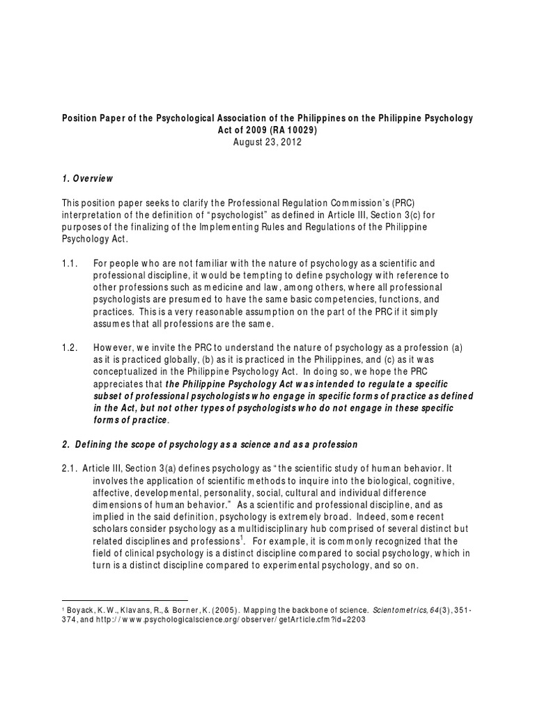 Pap Position Paper 082512 W Signatories PDF | PDF | Clinical Psychology ...