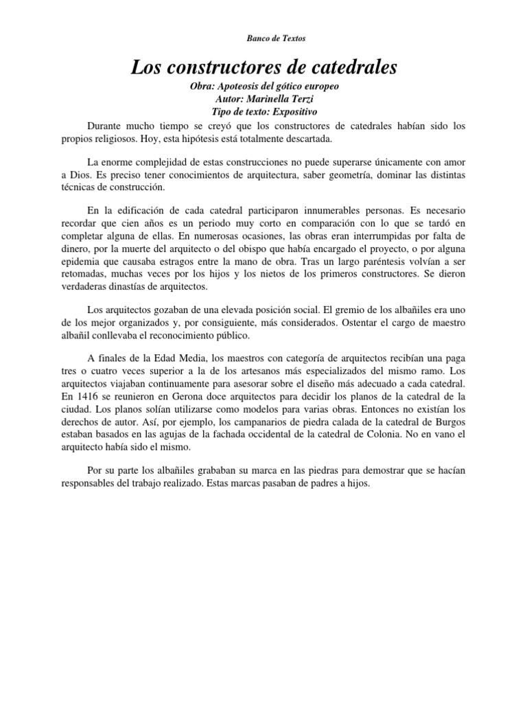Los Constructores de Catedrales | PDF