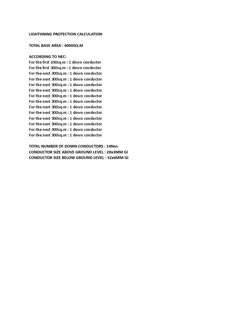 Lightning Protection Calculation