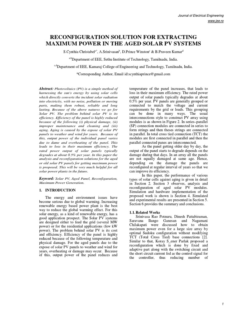 Research Paper | PDF | Solar Panel | Photovoltaics