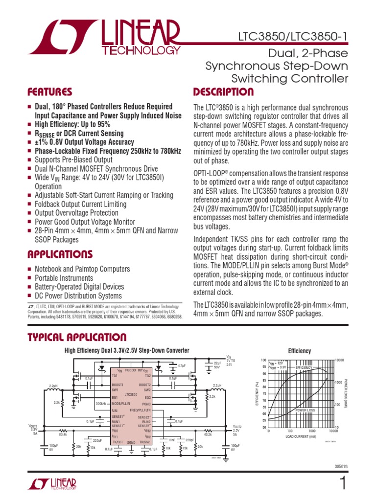 LTC3850GN Datasheet PDF | PDF | Mosfet | Electrical Engineering