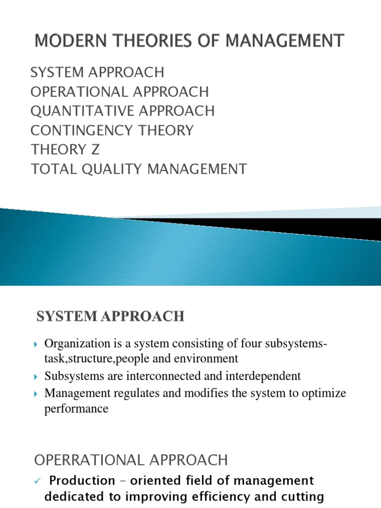 Management Approaches Overview | PDF | System | Mathematical Optimization