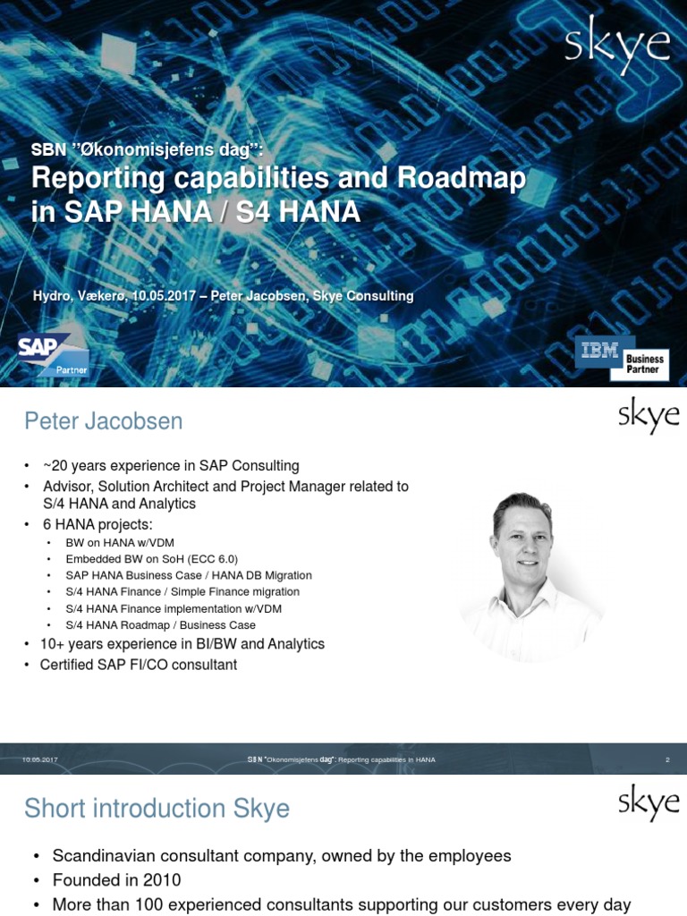 sap SBN Hana Reporting Capabilities | PDF | Sap Se | Data Warehouse