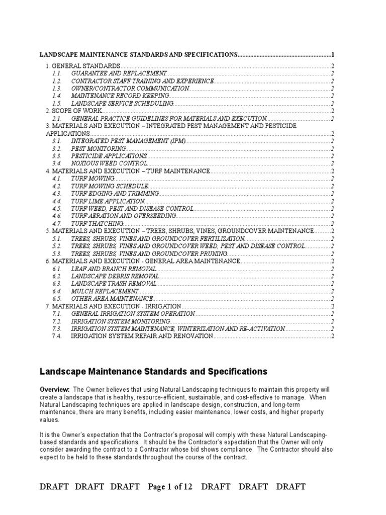 Landscape Maintenance Standards Guide | PDF | Lawn | Pesticide