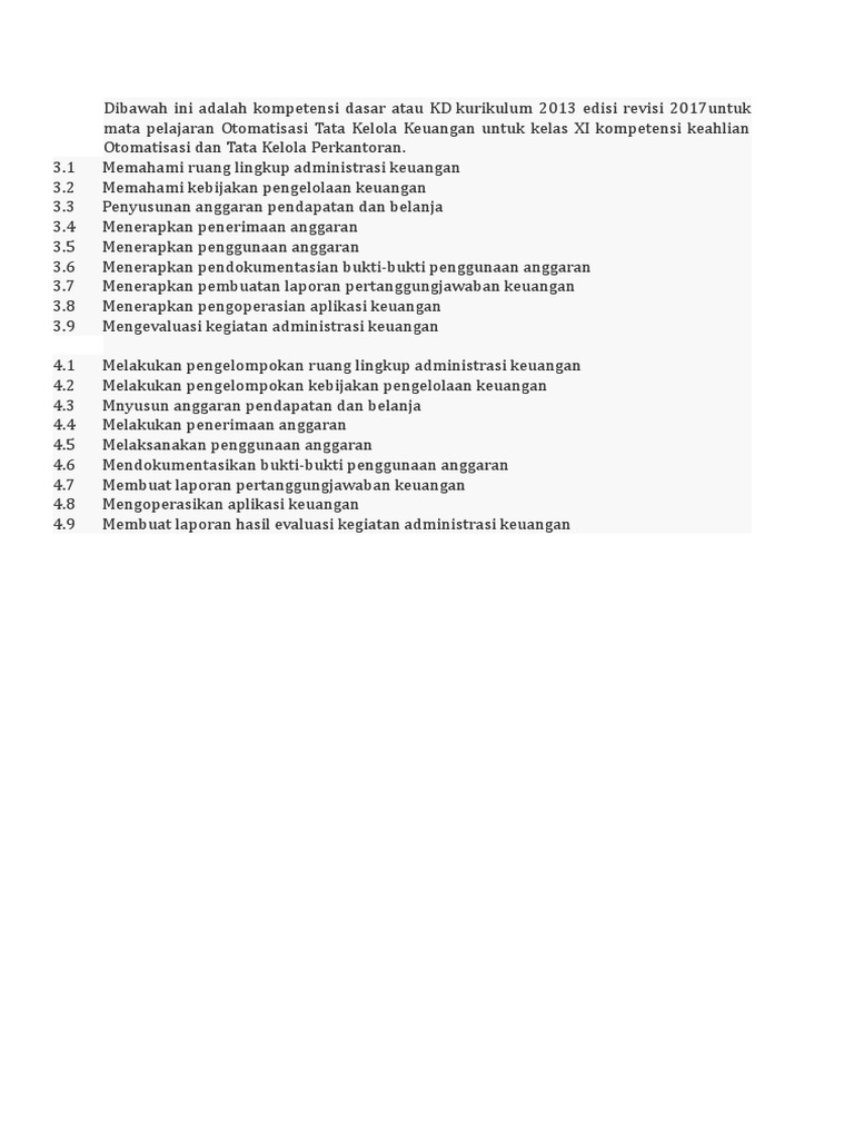 Dibawah Ini Adalah Kompetensi Dasar Atau KD | PDF