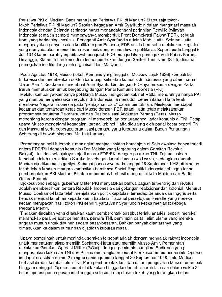 Pemberontakan PKI Madiun 1948 | PDF | Politik