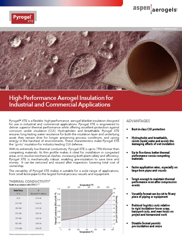 Pyrogel XTE Datasheet | Download Free PDF | Thermal Insulation ...