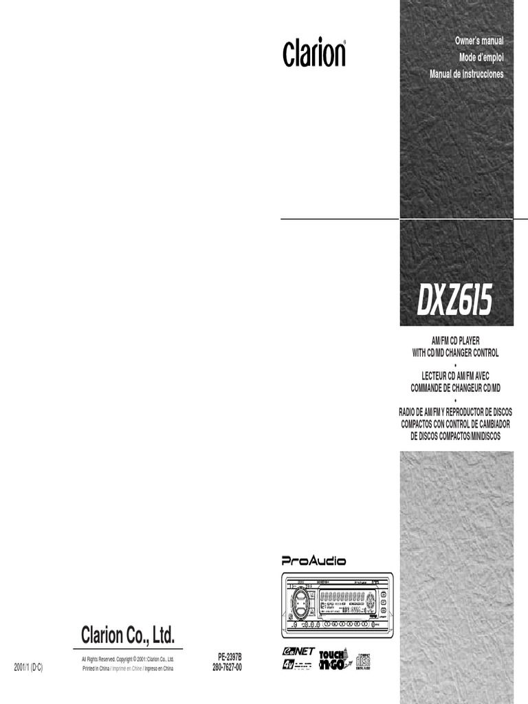 Clarion Co., LTD.: Owner's Manual Mode D'emploi Manual de Instrucciones ...