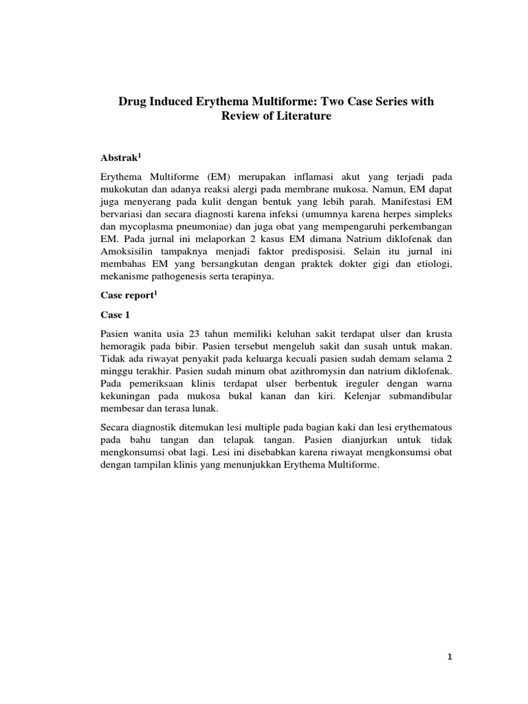 Drug Induced Erythema Multiforme | PDF