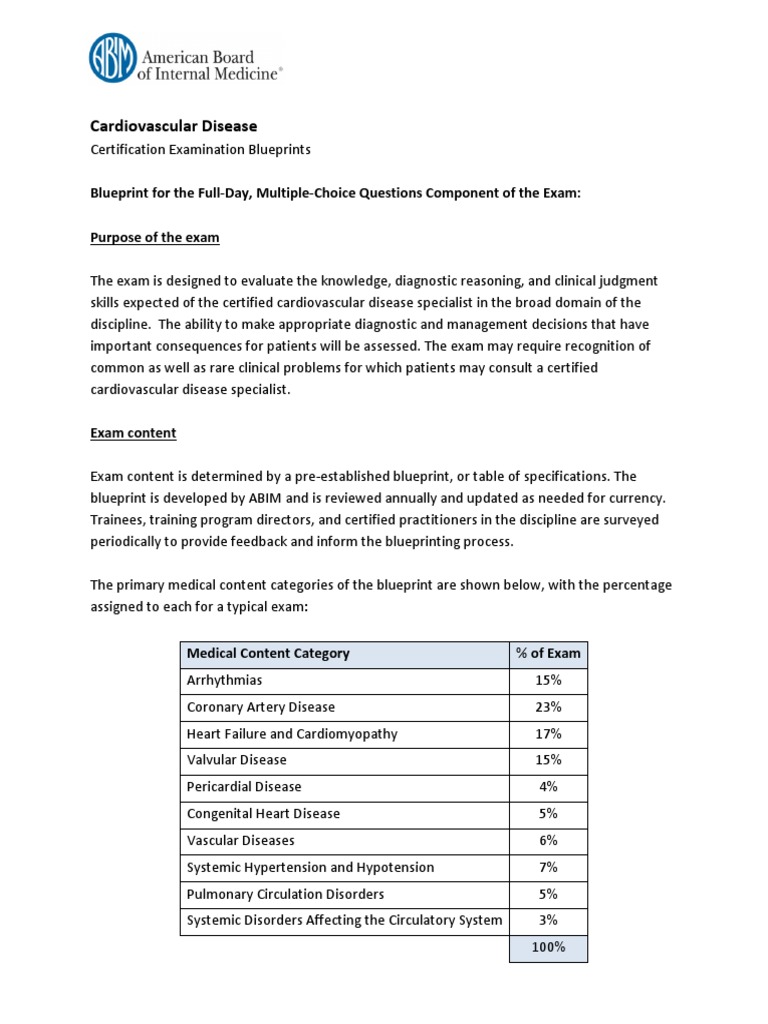 Cardiovascular Disease: Blueprint For The Full-Day, Multiple-Choice ...
