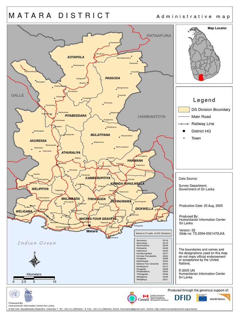 matara district map