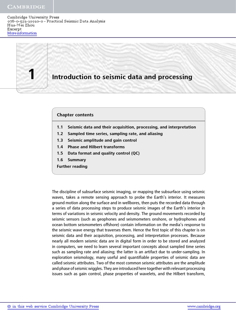 Introduction To Seismic Data and Processing: Chapter Contents | PDF | Science & Mathematics ...