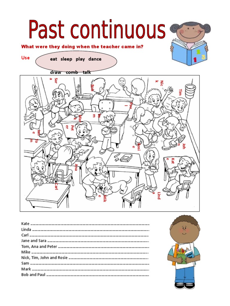 Past Continuous Pictures | PDF