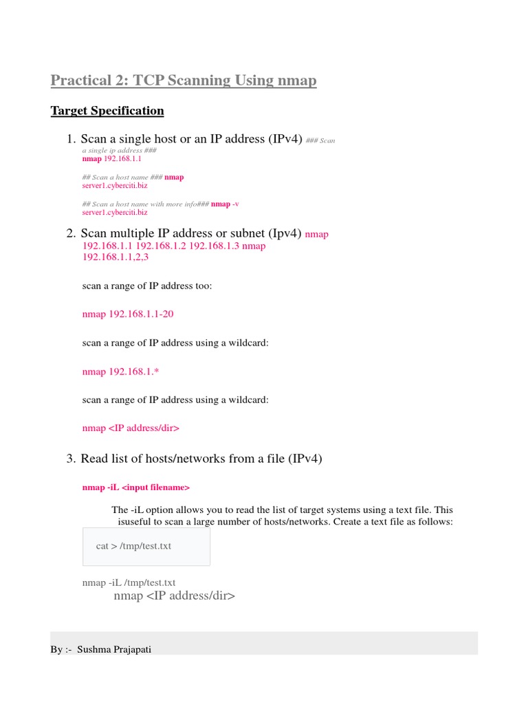 Tcp Scanning Using Nmap Pdf Transmission Control Protocol Port Computer Networking 