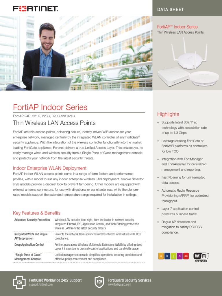 Datasheet FortiAP 321C E | PDF | Wi Fi | Wireless Lan