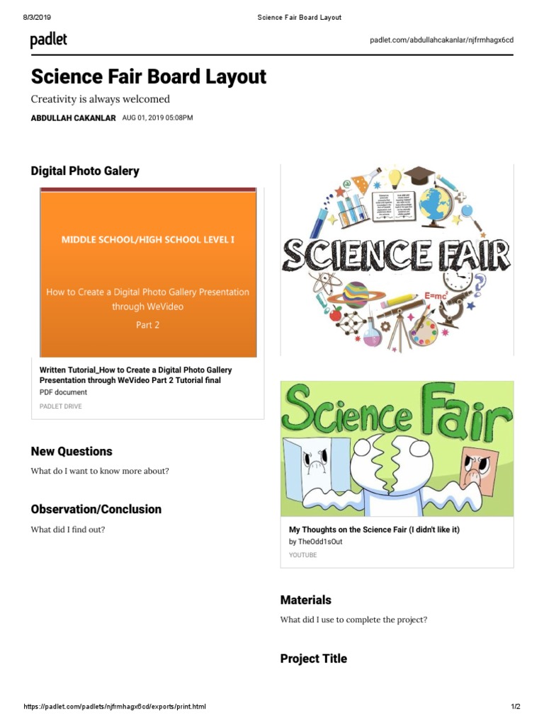 Science Fair Board Layout Guide | PDF | Art