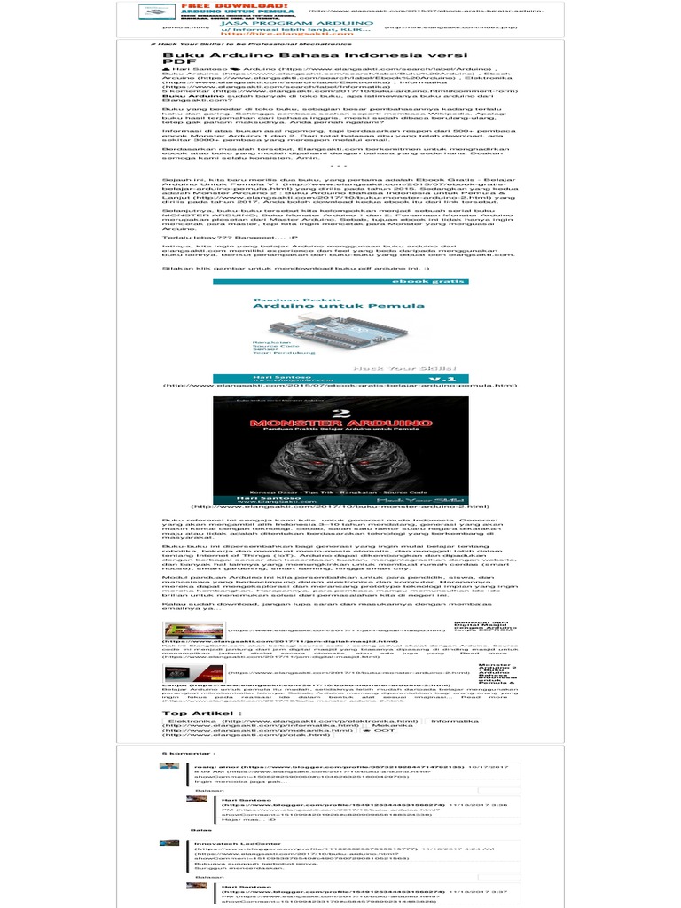 Buku Arduino Bahasa Indonesia Versi PDF Elang Sakt | PDF Buku Arduino Bahasa Indonesia Versi PDF Elang Sakt | PDF