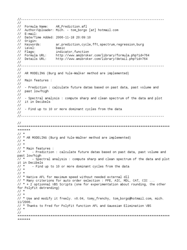 AR Modeling and Time Series Prediction Using Burg and Yule-Walker ...