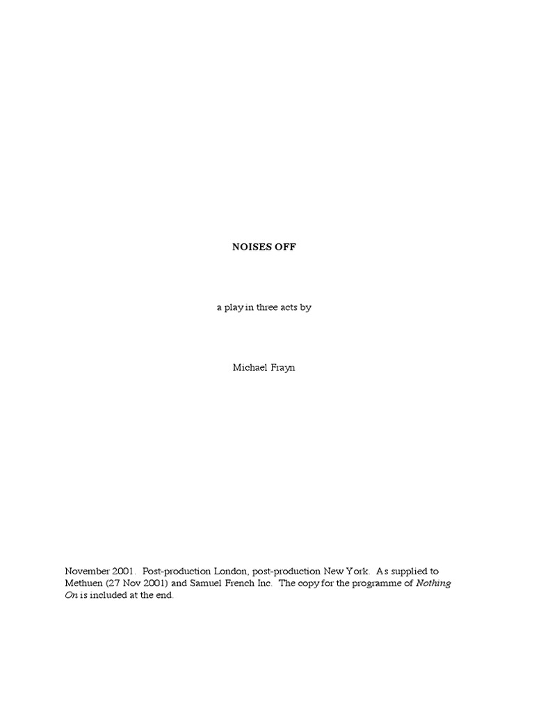 Noises Off | PDF