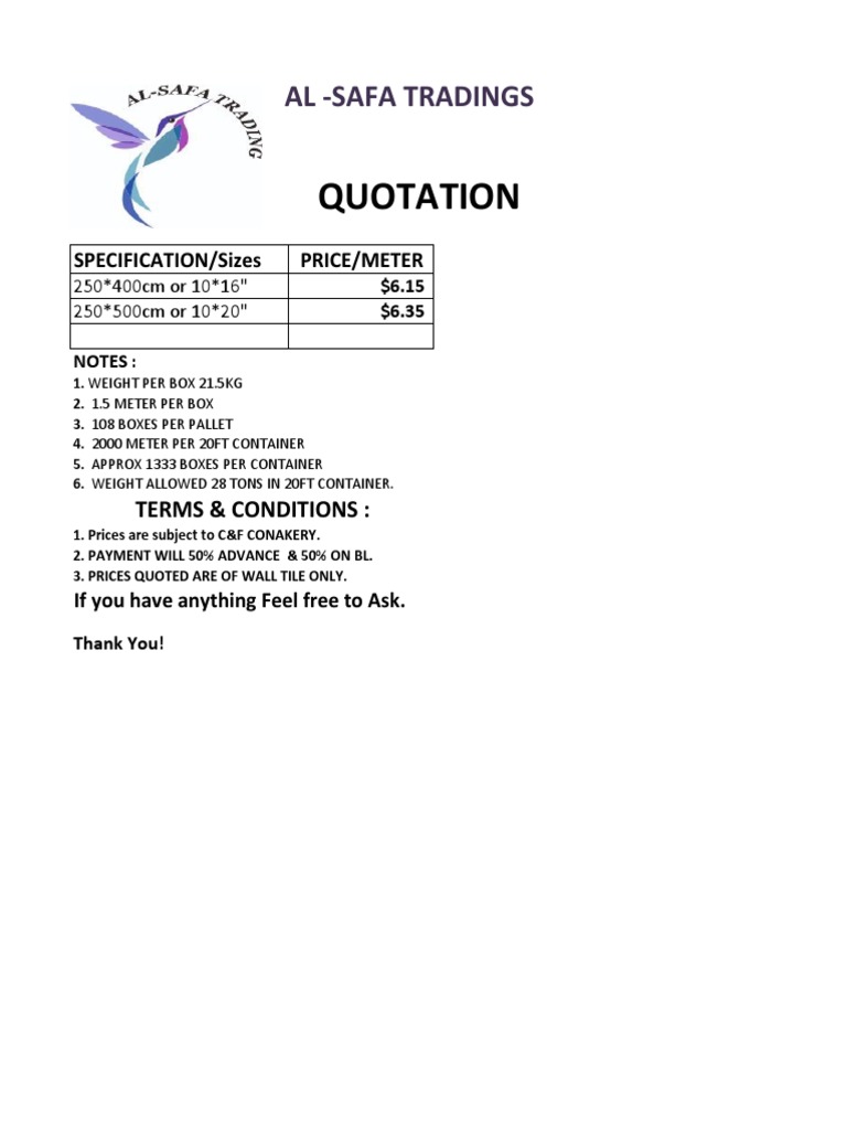 Tile Quotation | PDF