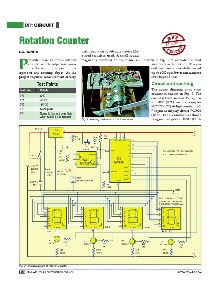 ElectronicsForYou201401 Rotation Counter | PDF | Electronic Circuits ...