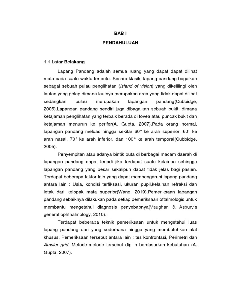 Pemeriksaan Lapang Pandang dan Tekniknya | PDF | Sains & Matematika