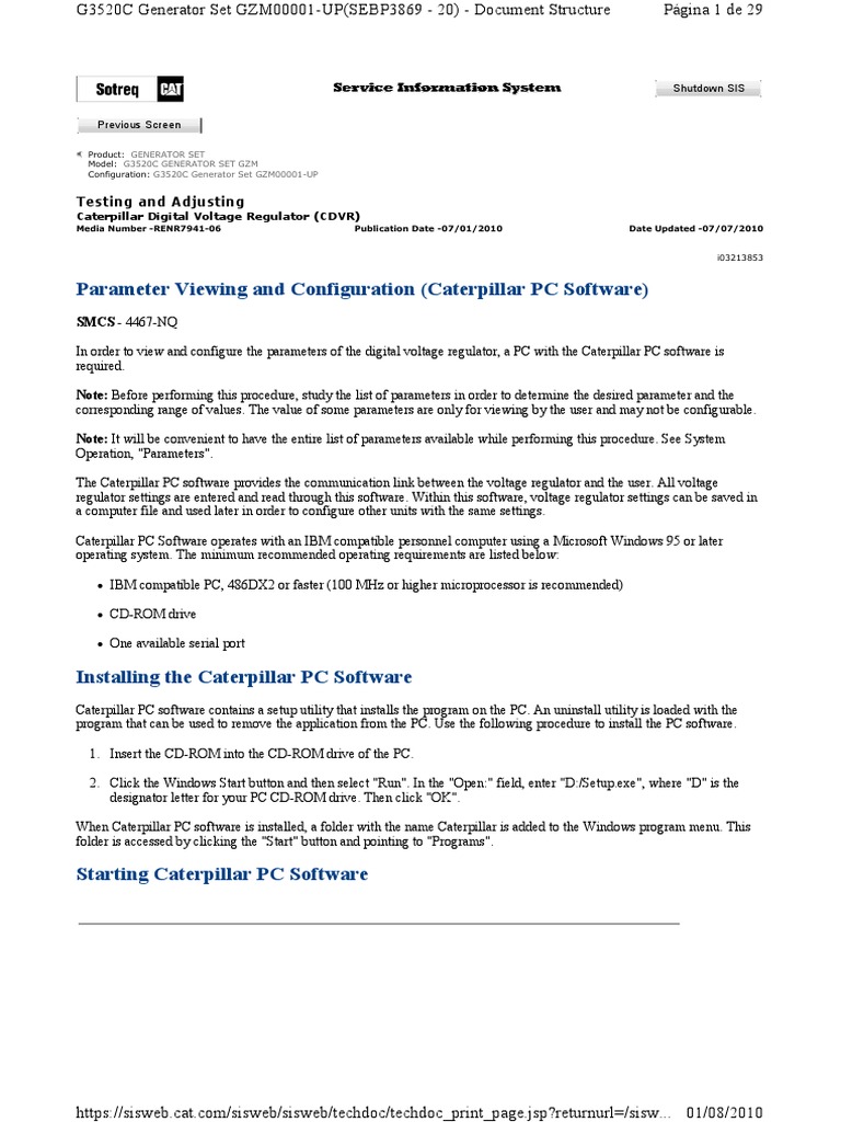 Parameter Viewing and Configuration (Caterpillar PC Software) | PDF | Microsoft Windows | Switch