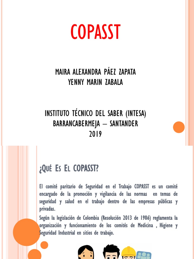 COPASST | PDF | Seguridad y salud ocupacional | Seguridad vial