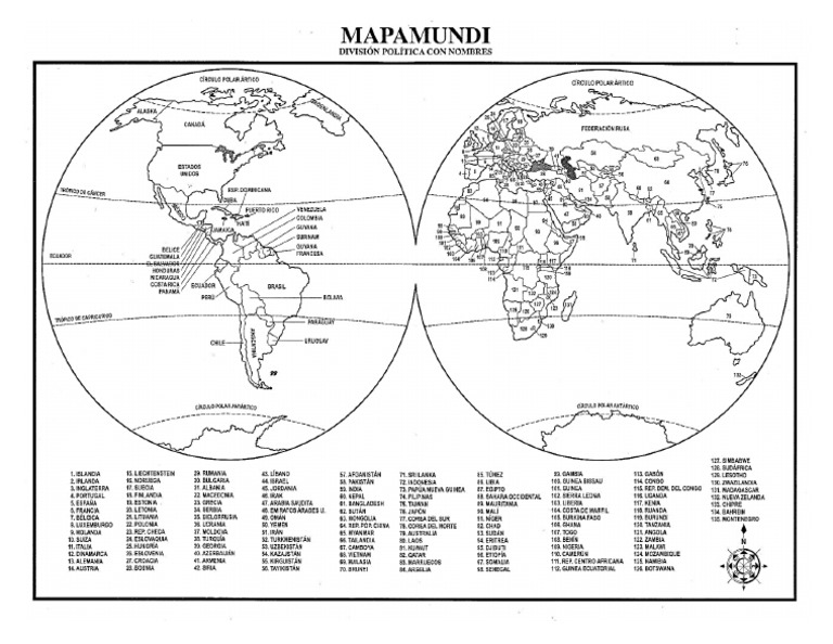 Mapamundi CON Nombres | PDF