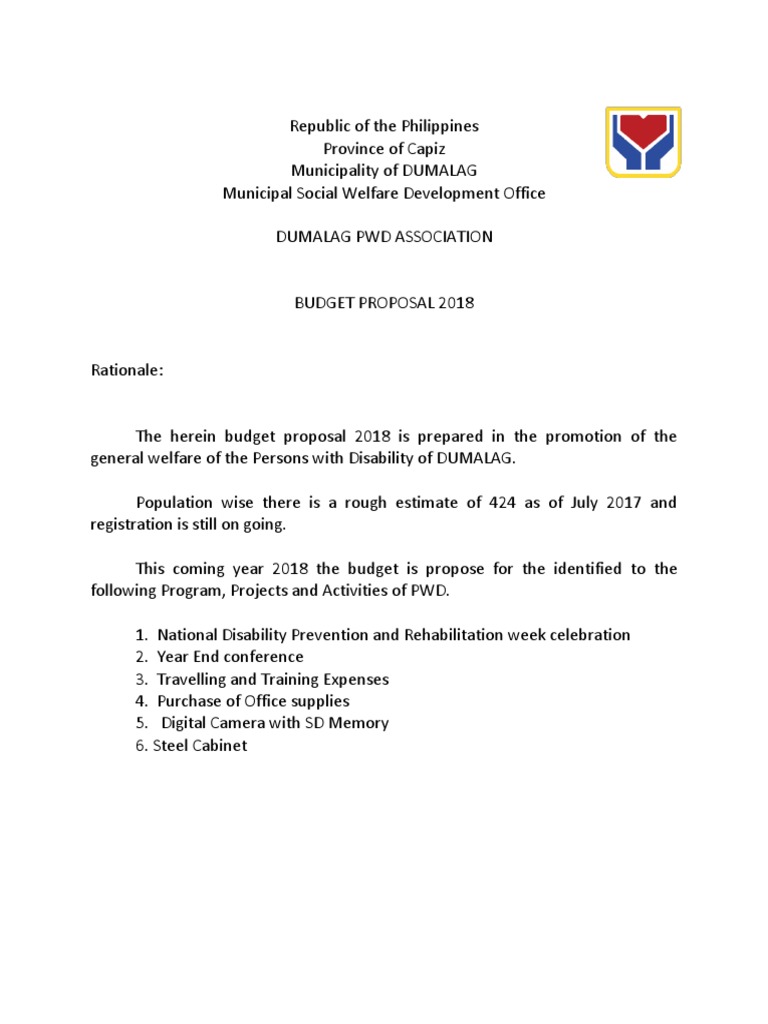 PWD Budget Proposal | PDF