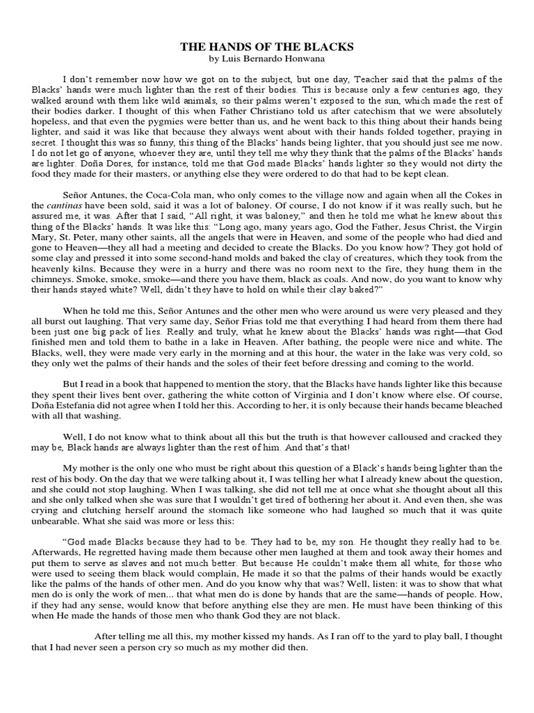 The Hands of The Blacks | PDF | Question