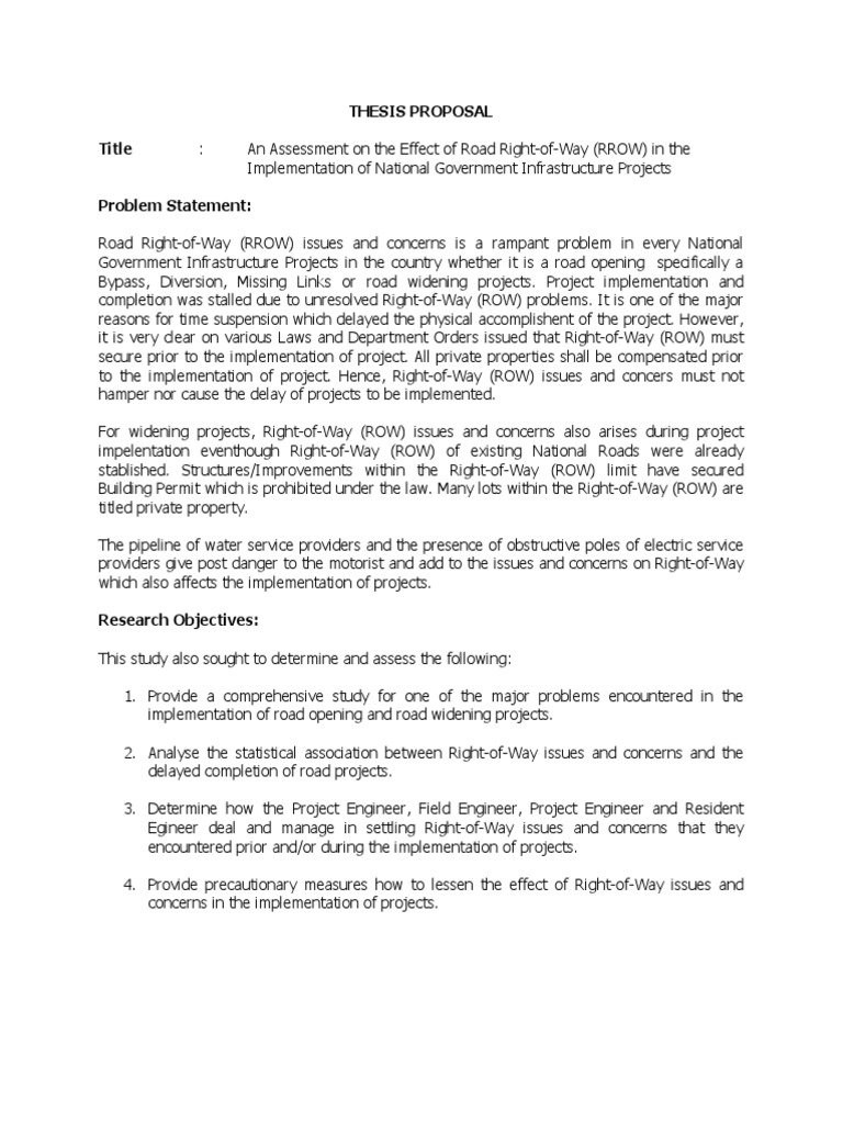 Thesis Proposal Alcantara | PDF | Easement | Road