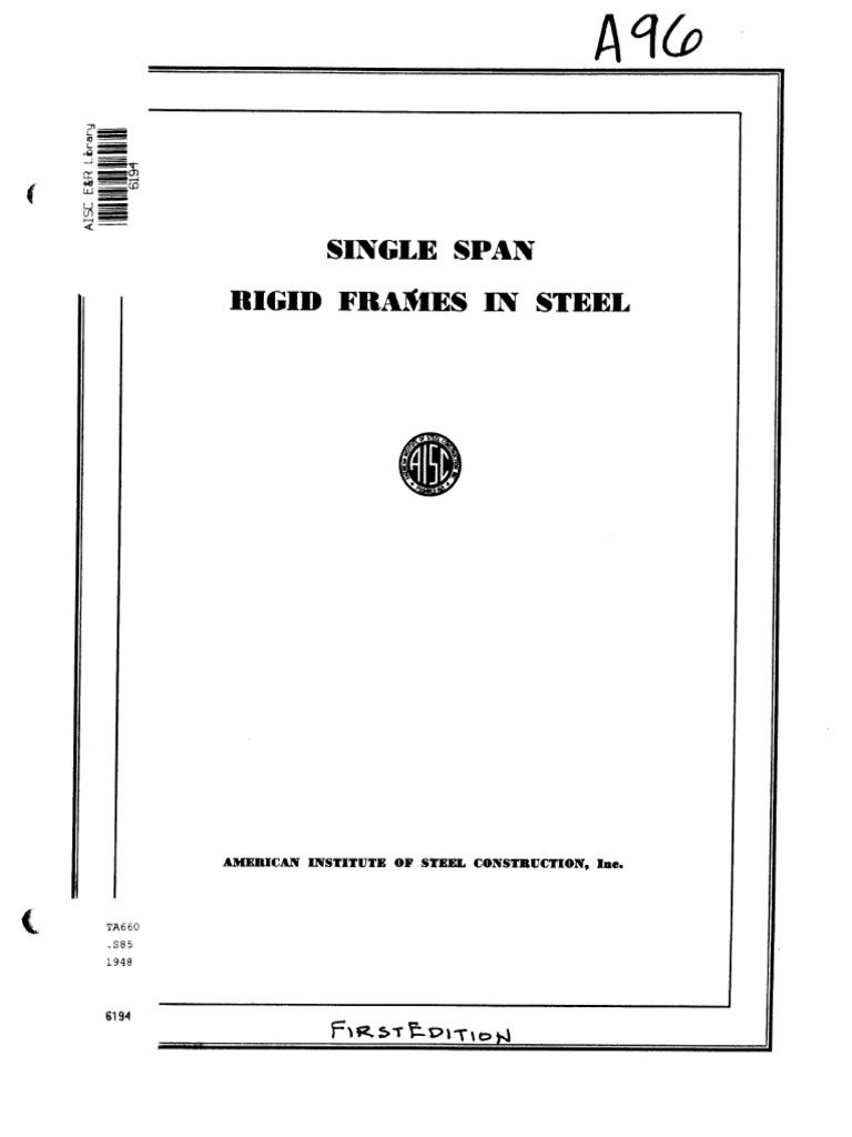 Single Span Rigid Frames in Steel PDF | PDF