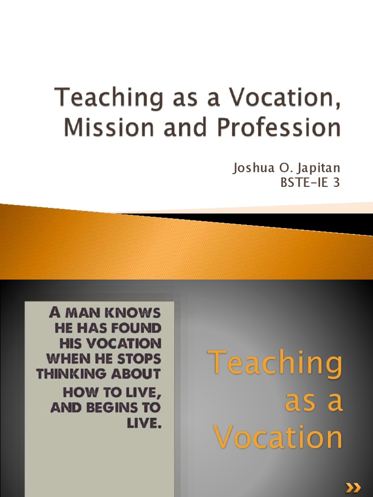 Teaching As A Vocation and A Mission | Download Free PDF | Psychology ...