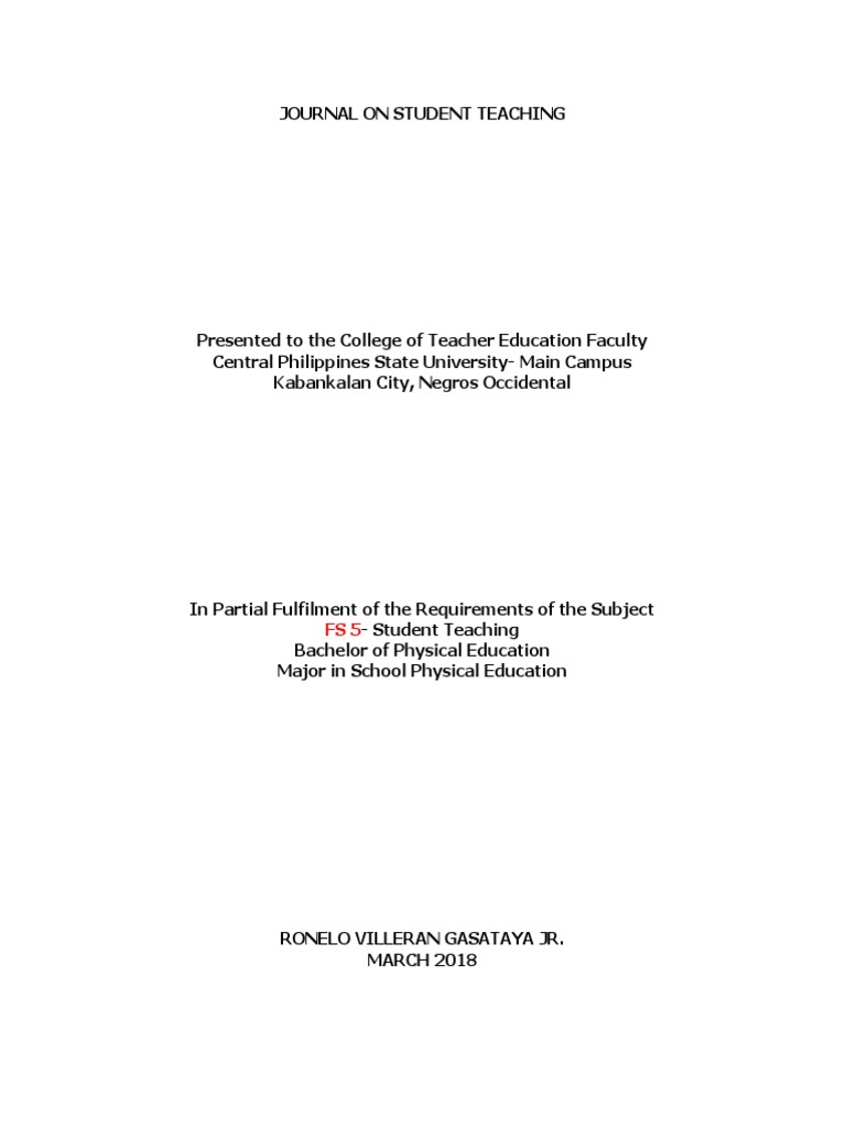 Title Page Logbook | PDF