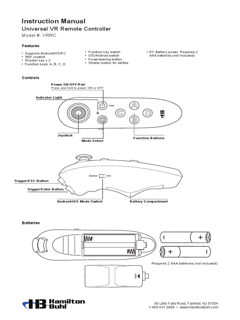 Universal VR Remote Controller-Manual-d10 | PDF | Electromagnetic ...