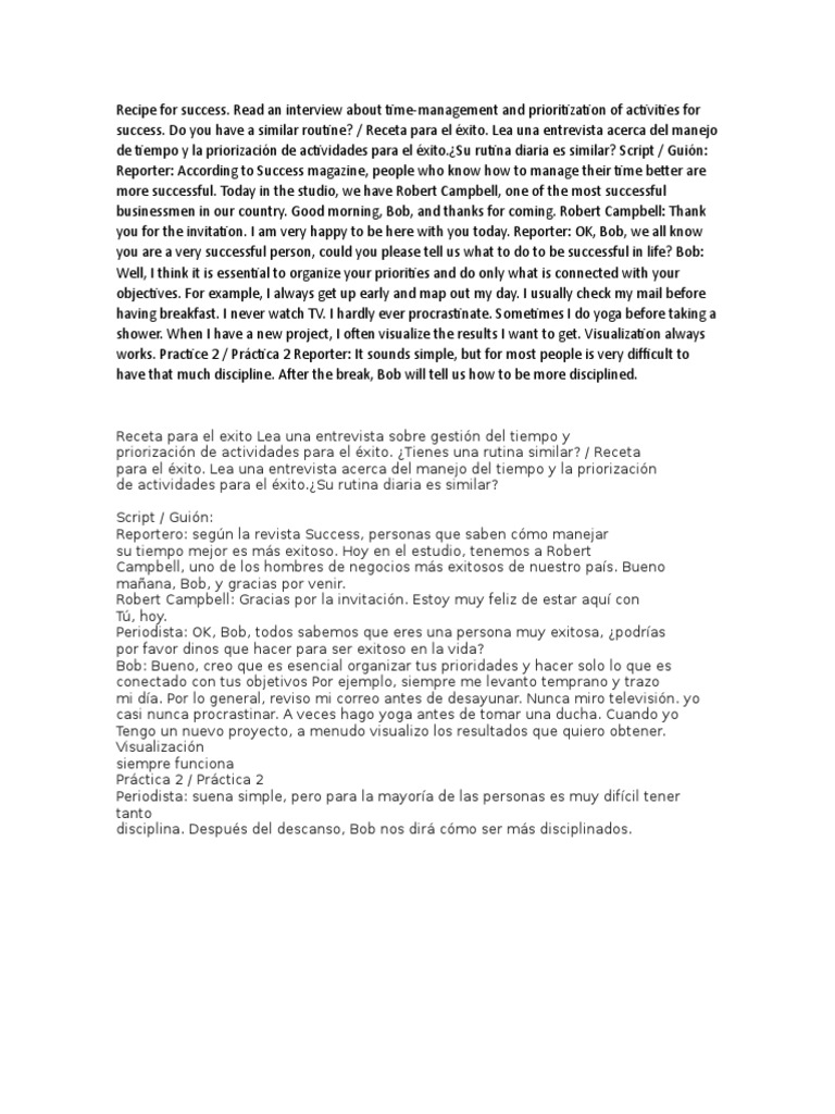 Recipe For Success | PDF