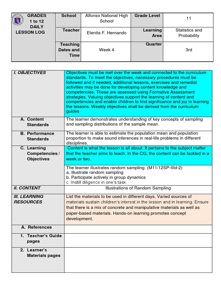 Cot 2 | PDF | Learning | Sampling (Statistics)