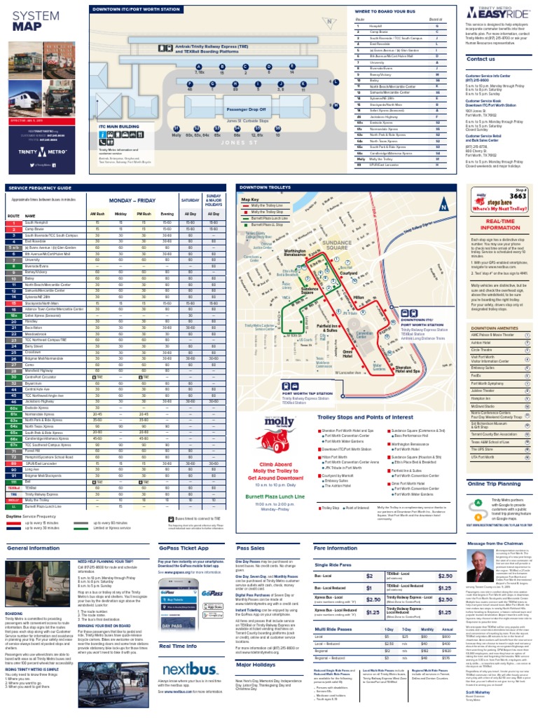 Fort Worth Transit Guide | PDF | Texas Counties | Bus Transport