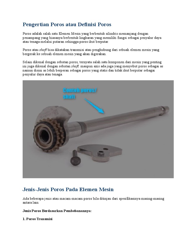 Pengertian Poros Atau Definisi Poros1 | PDF | Sains & Matematika ...