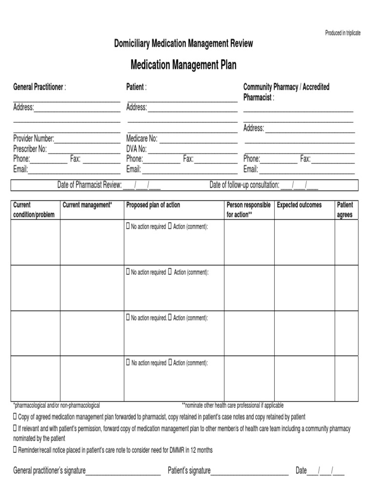 Sample DMMR Plan | PDF | Pharmacy | Pharmacology