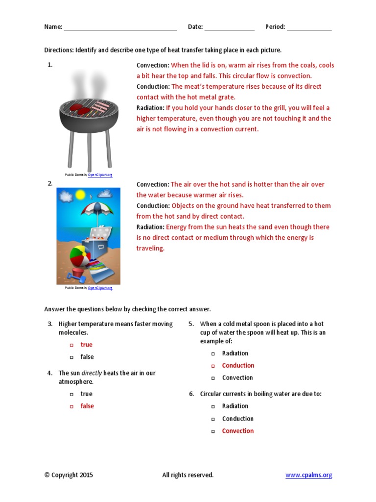 Heat TransfersHandsAssessmentKey | PDF | Convection | Thermal Conduction