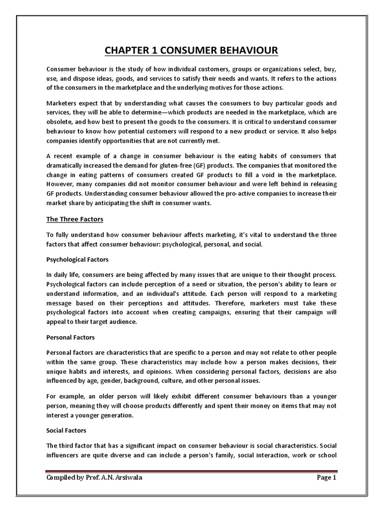Consumer Behaviour Notes | PDF | Consumer Behaviour | Id