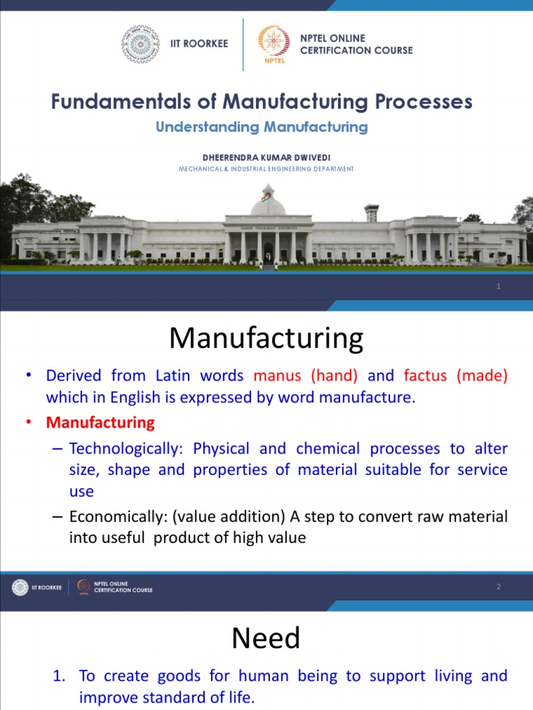 Fundamentals of Manufacturing Processes | PDF | Machines | Industries