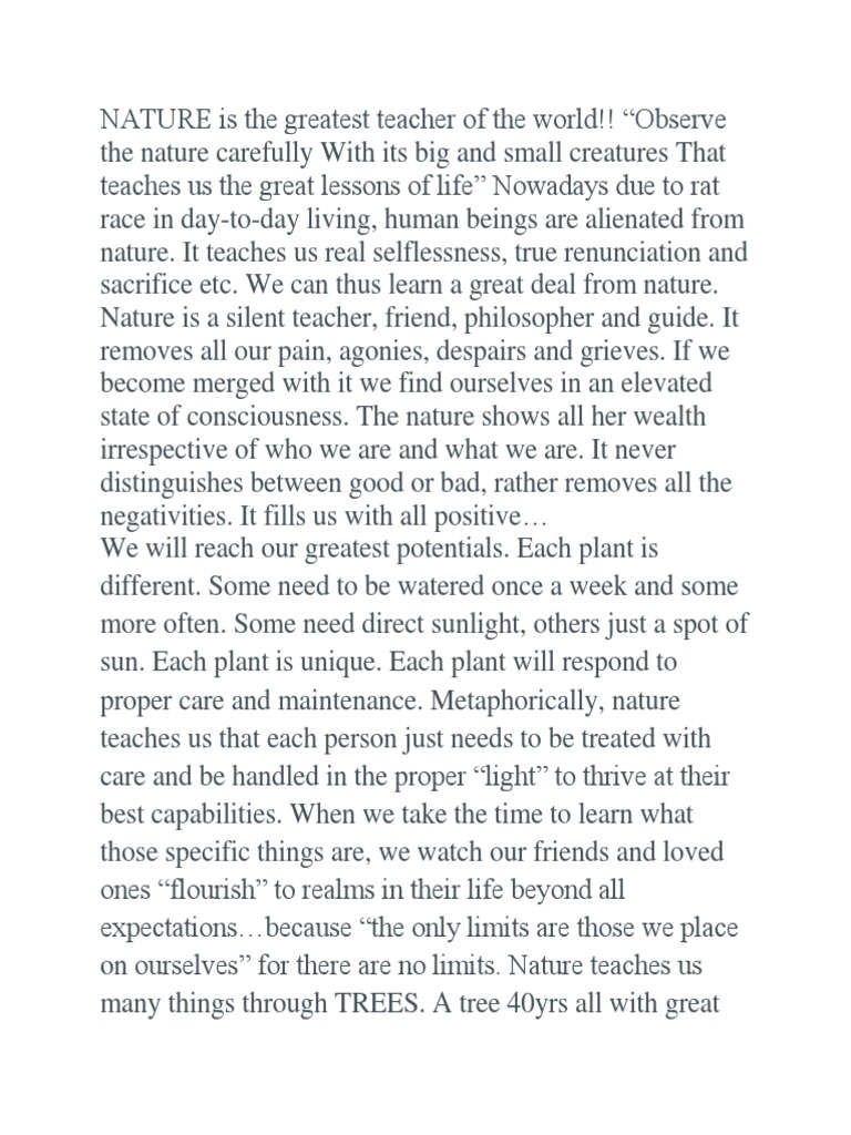 Nature: Our Greatest Teacher | PDF