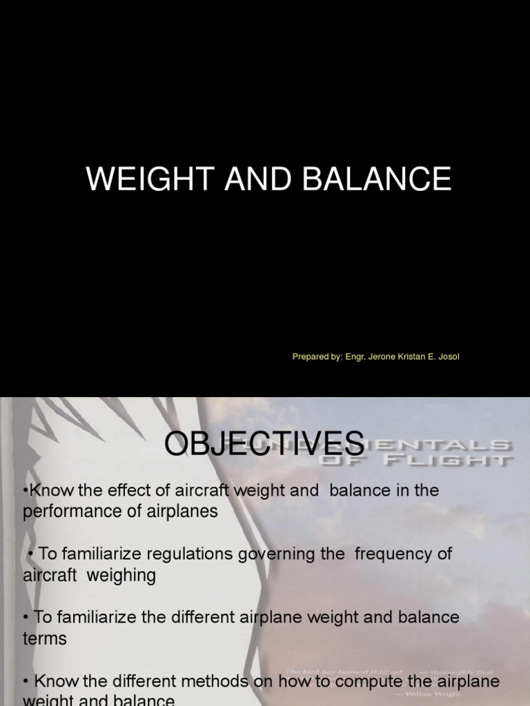 Aircraft Weight and Balance Overview | PDF | Aerospace Engineering ...
