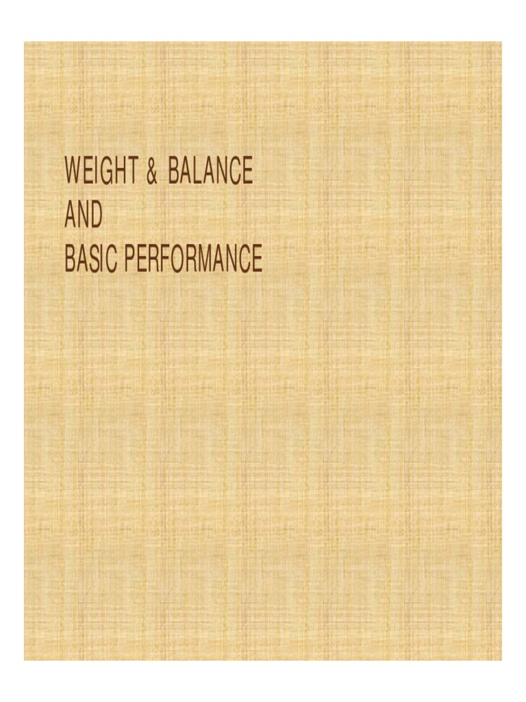 Weight and Balance | PDF