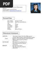 Curriculum Vitae Sample | PDF | Philippines | Human Nature